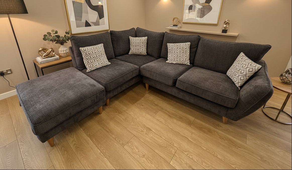 Ex-Display Perth Fabric Corner Sofa Set | Homeflair | Homeflair Furniture